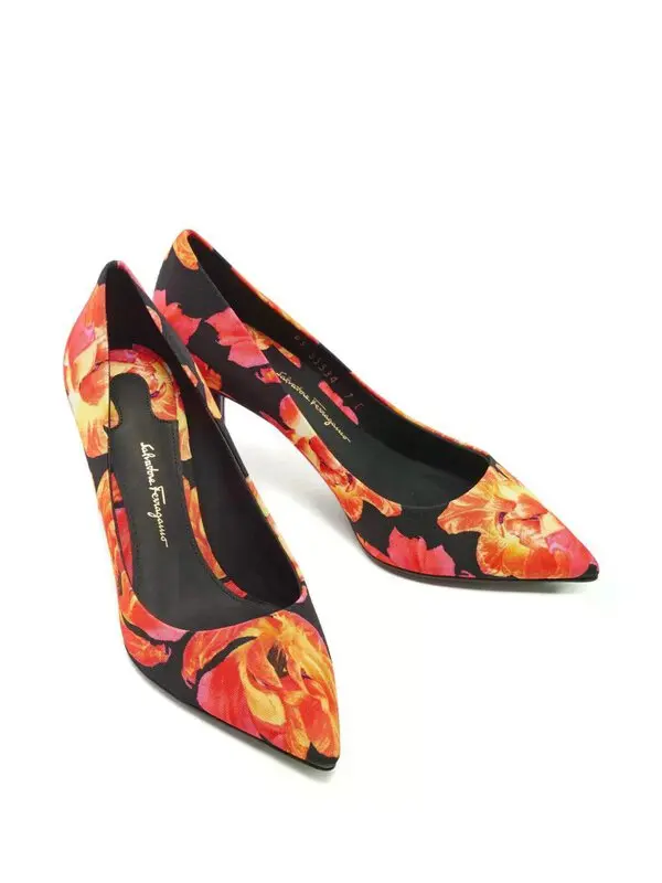 FERRAGAMO Badia Floral-print Pumps