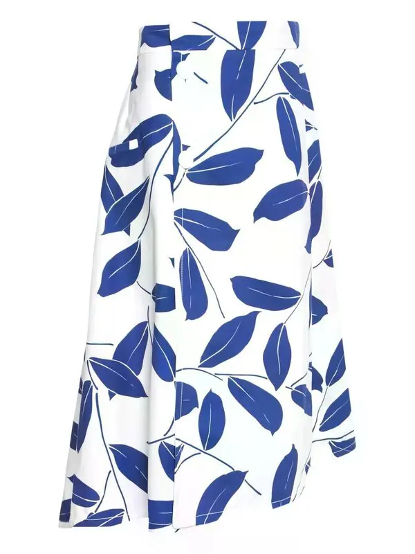 Marni Leaf-print Wrap Midi Skirt
