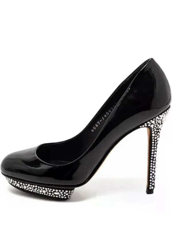 GINA 110mm Rhinestone-embellished Platform Pumps