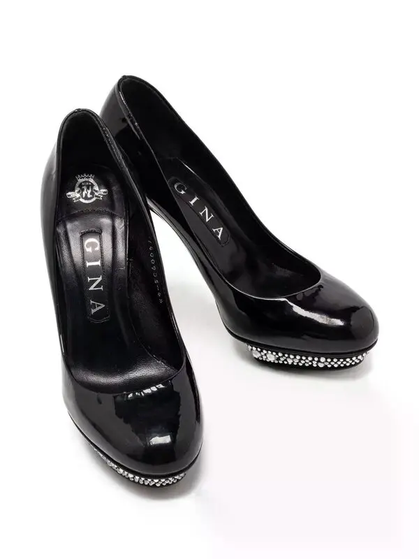 GINA 110mm Rhinestone-embellished Platform Pumps