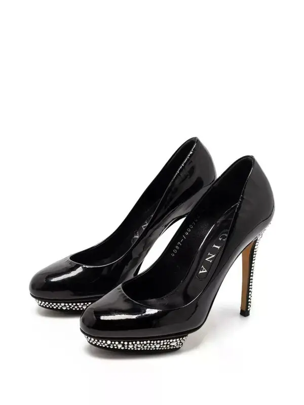 GINA 110mm Rhinestone-embellished Platform Pumps