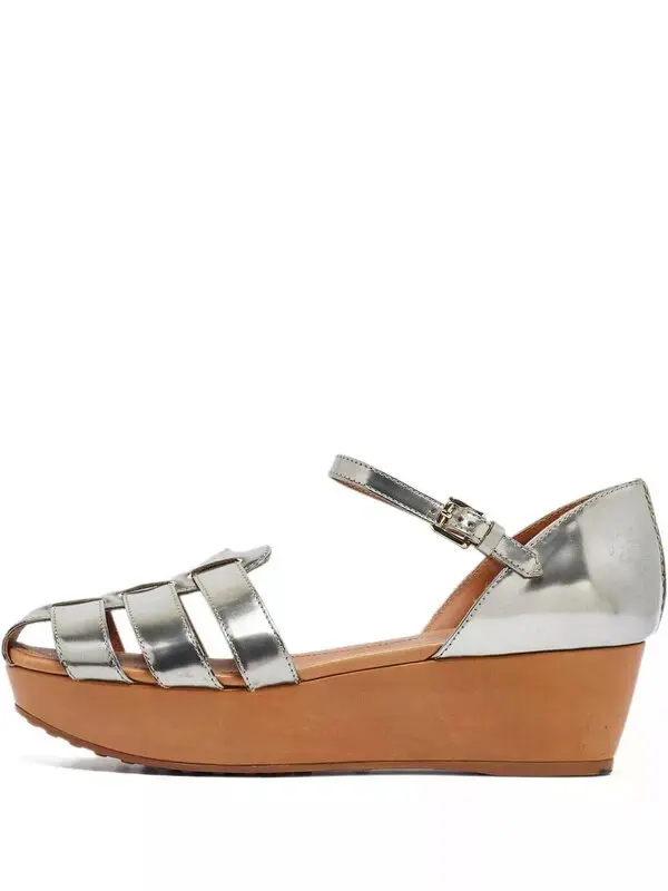 TOD'S 60mm Metallic Platform Sandals - Silver