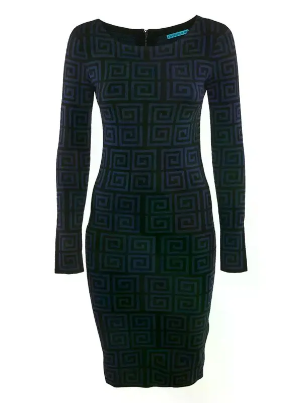 Alice + Olivia Geometric-pattern Merino-wool Dress