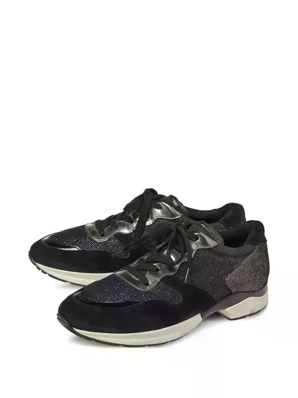TOD'S Metallic Panelled Sneakers - Black