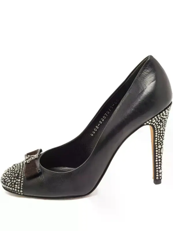 GINA 110mm Crystal-embellished Leather Pumps