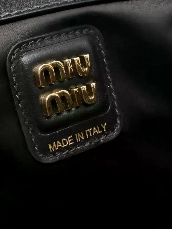 Miu Miu Embossed Logo Tote Bag - Black