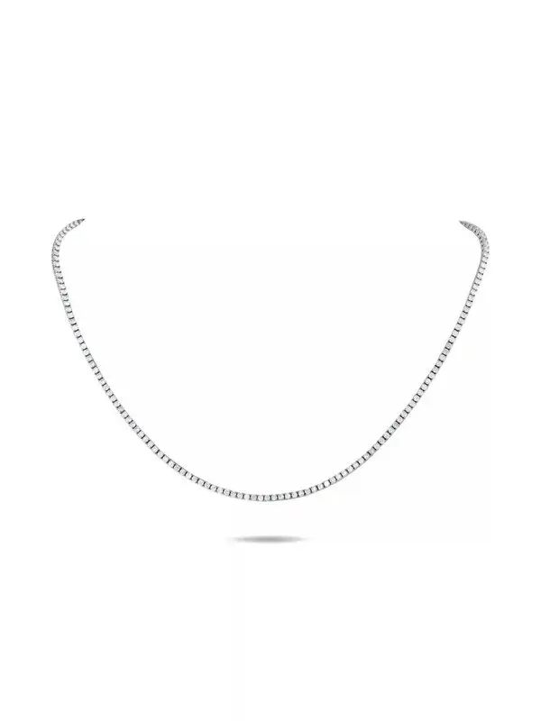LB EXCLUSIVE 18k White Gold Diamond Tennis Necklace - Silver