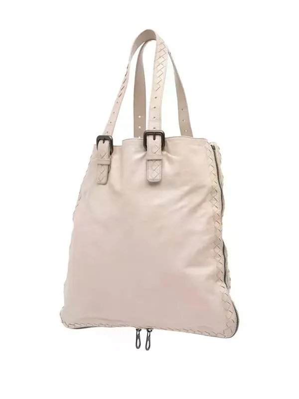 Bottega Veneta Leather Intrecciato Side Zip Tote Bag