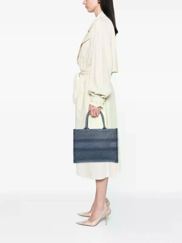 Dior Oblique Denim Book Tote Bag - Blue