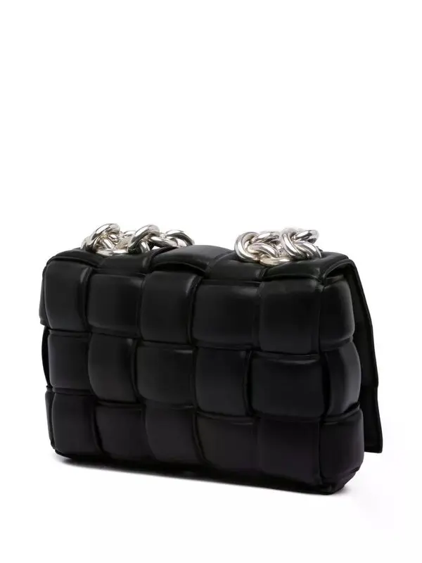 Bottega Veneta Nappa Intrecciato Padded Chain Cassette Satchel - Black
