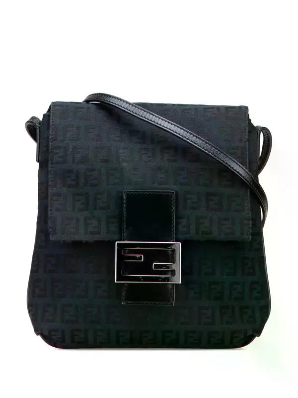Fendi Zucchino Canvas Crossbody Bag - Blue