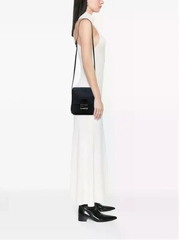 Fendi Zucchino Canvas Crossbody Bag - Blue
