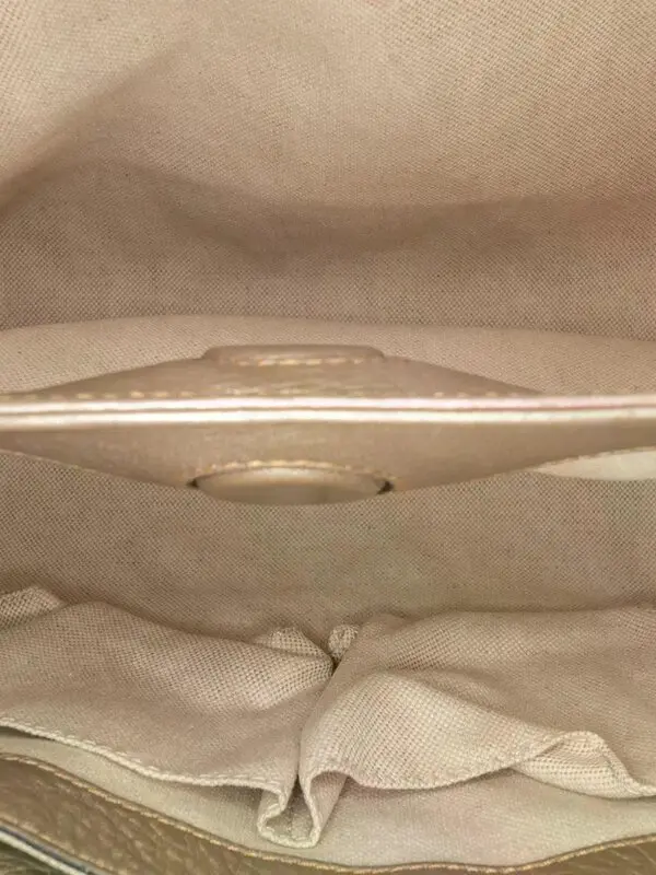 Gucci Small Calfskin Bamboo Shopper Satchel - Gold