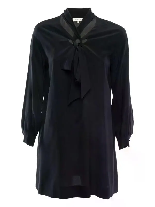 Diane Von Furstenberg Vintage Bow Neckline Silk Dress