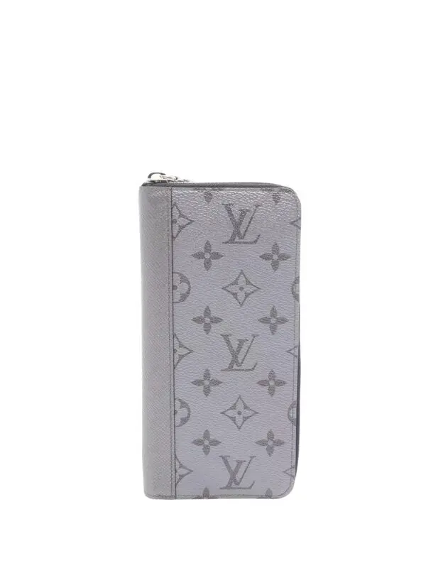 LOUIS VUITTON 2021-2025 Monogram Taigarama Vertical Zippy Wallet Long Wallets - Grey