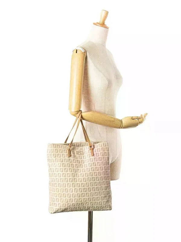 Fendi Zucchino Canvas Tote Bag - Brown