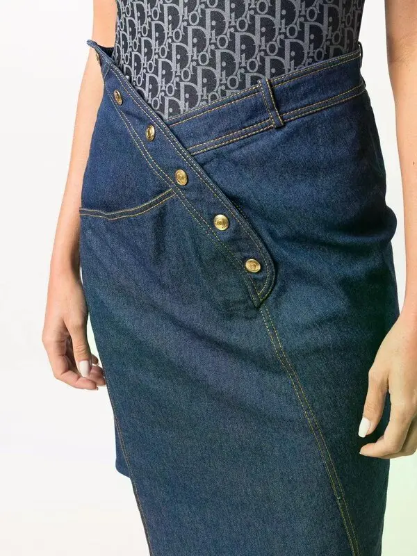 Dior 2000s Asymmetric Denim Skirt