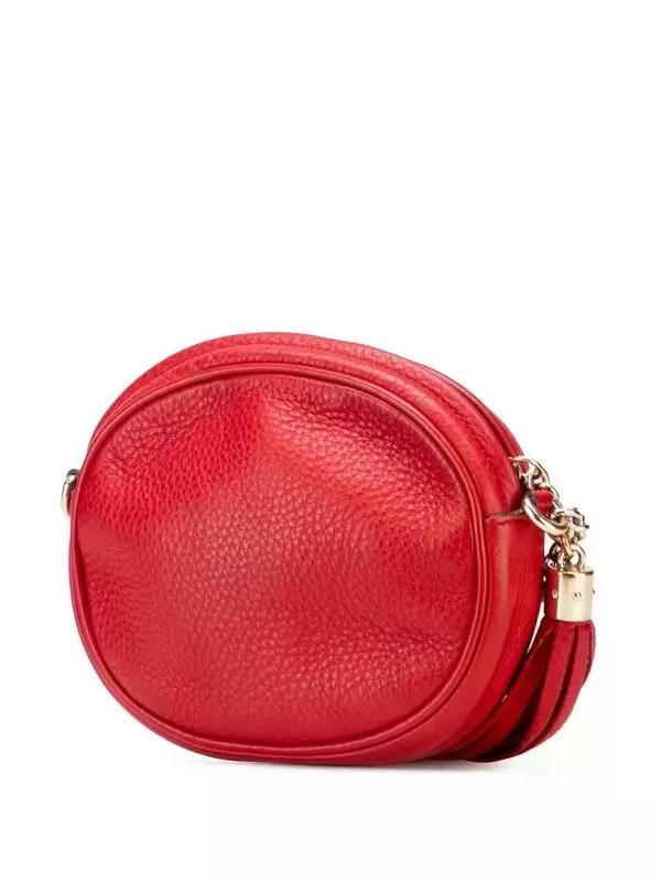 Gucci Mini Pebbled Calfskin Soho Chain Crossbody Bag - Red