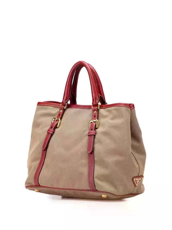 Prada Canvas Canapa Logo Bow Satchel - Pink