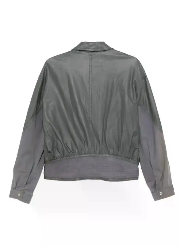 A.N.G.E.L.O. VINTAGE CULT 1980s Leather Panelled Jacket - Grey