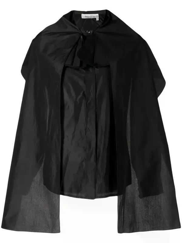 Saint Laurent Layered Silk Cape Blouse