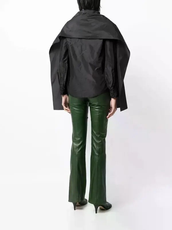 Saint Laurent Layered Silk Cape Blouse