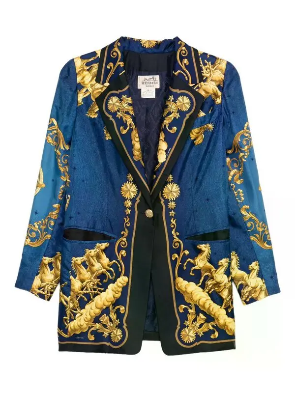 Hermès 1990s Silk Jacket - Blue