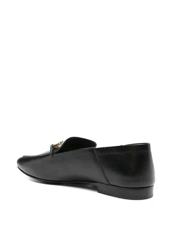 FERRAGAMO Gancini-charm Leather Loafers - Black