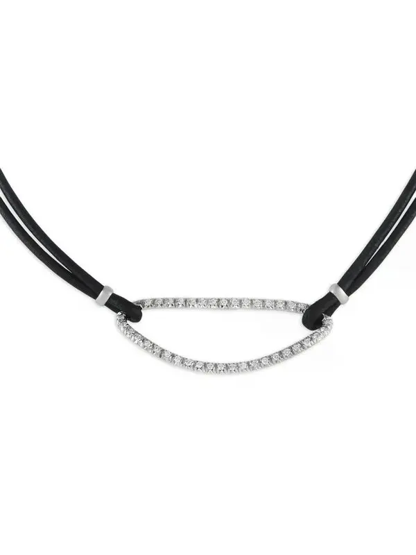 PIERO MILANO 18kt White Gold Diamond Cord Necklace - Silver