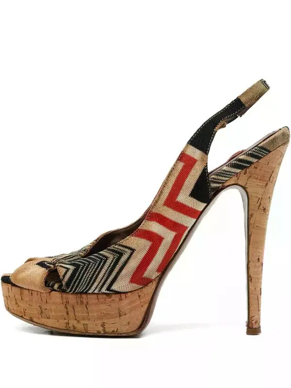 Missoni 120mm Geometric Slingback Platform Sandals