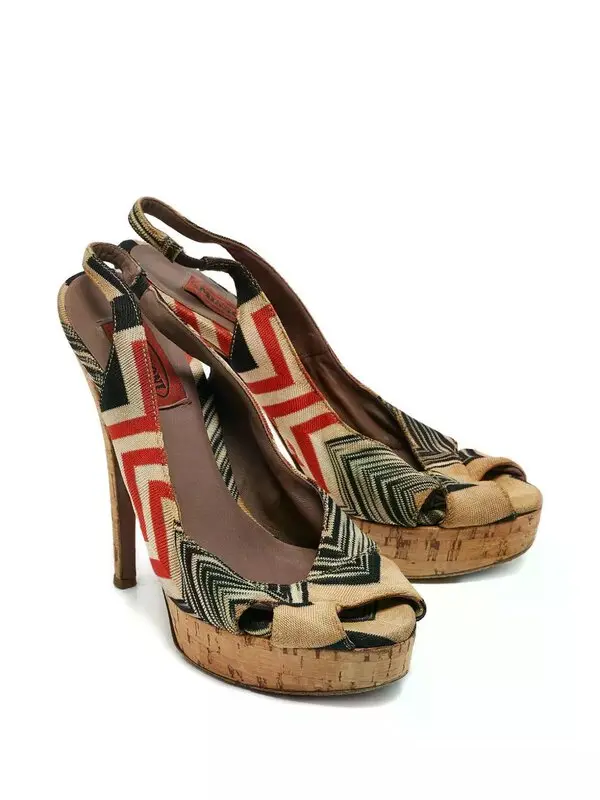 Missoni 120mm Geometric Slingback Platform Sandals