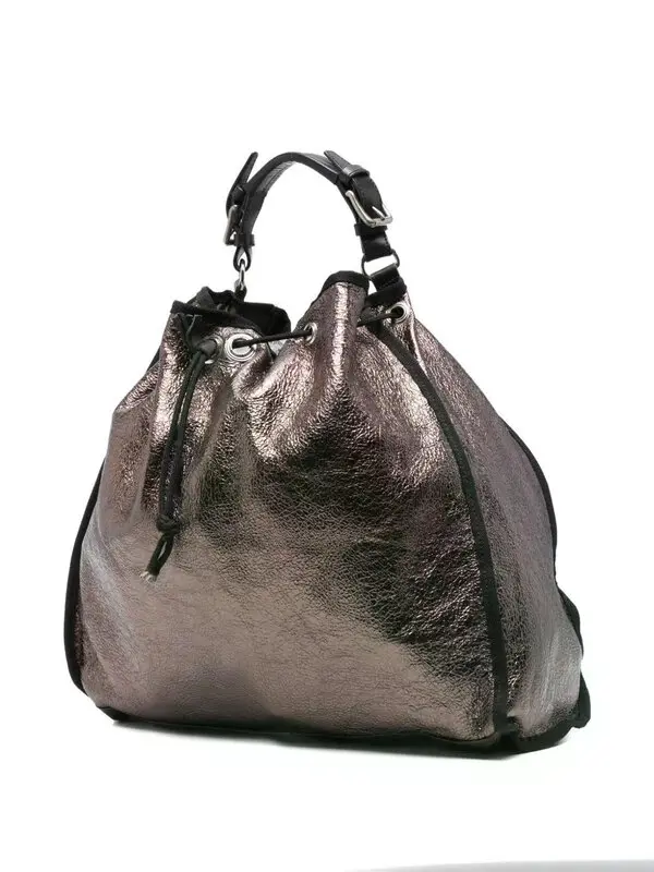 Marni Metallic Leather Drawstring Bag