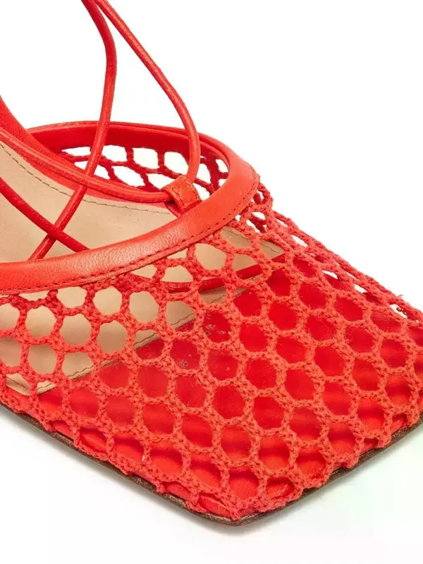 Bottega Veneta 95mm Netted Lace-up Pumps - Red