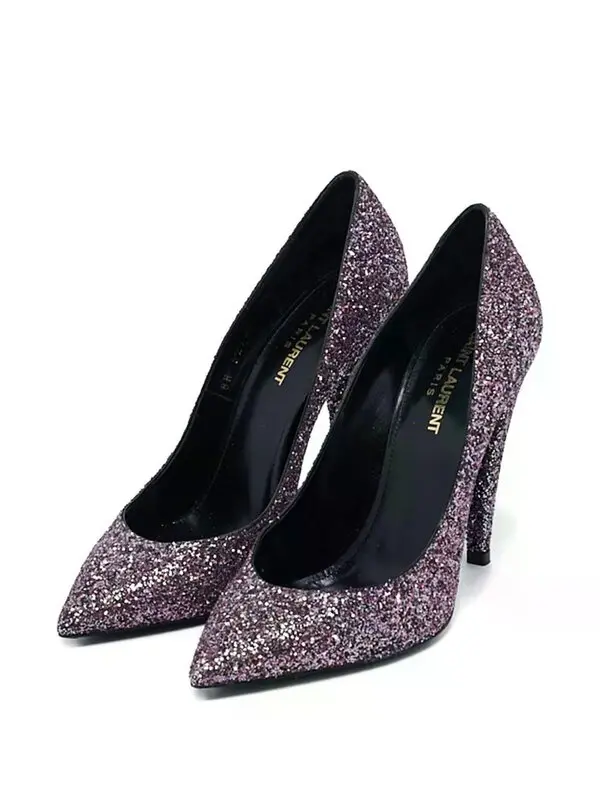 Saint Laurent Glitter Pointed-toe Pumps
