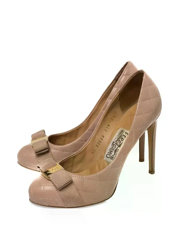 FERRAGAMO 115mm Vara Bow Leather Pumps - Pink