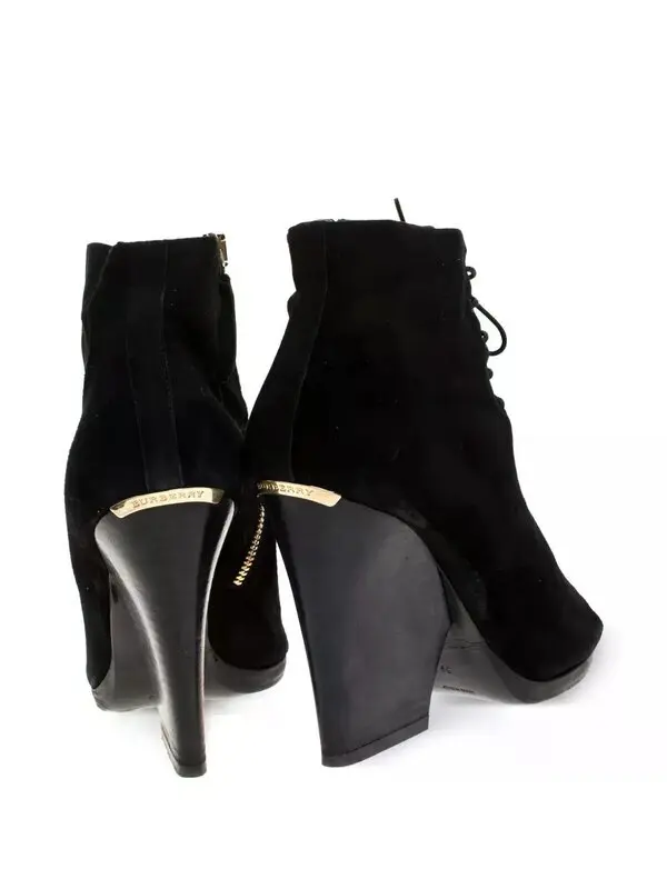 Burberry 105mm Lace-up Peep-toe Ankle Boots