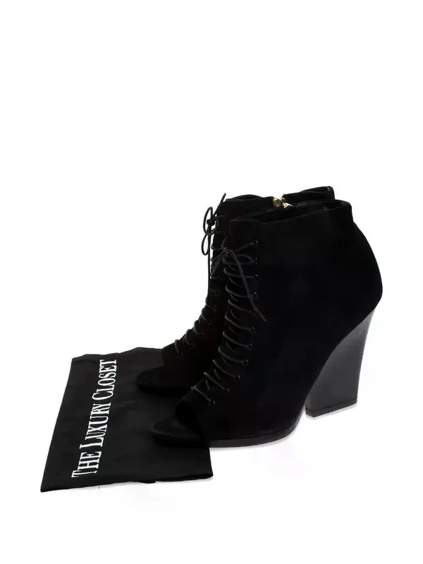 Burberry 105mm Lace-up Peep-toe Ankle Boots