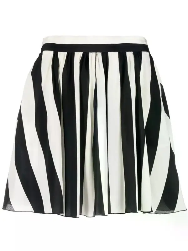 Dolce & Gabbana 2000s High-waisted Striped Silk Skirt - Black