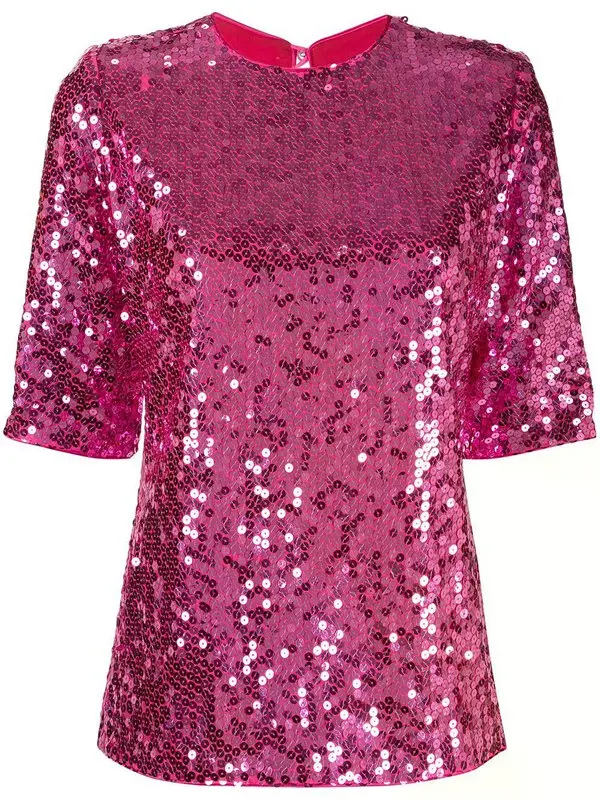 Saint Laurent 1990s Sequinned Short-sleeved Blouse