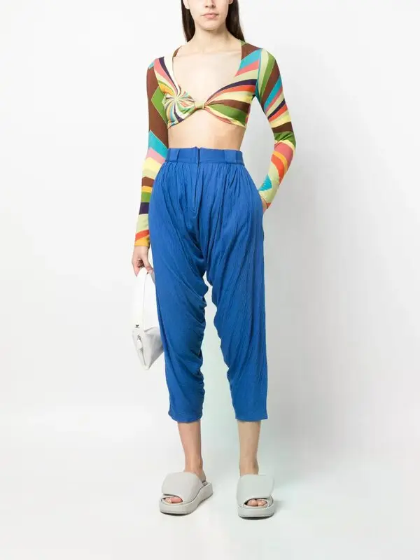 Versace 1970s Draped Cropped Trousers