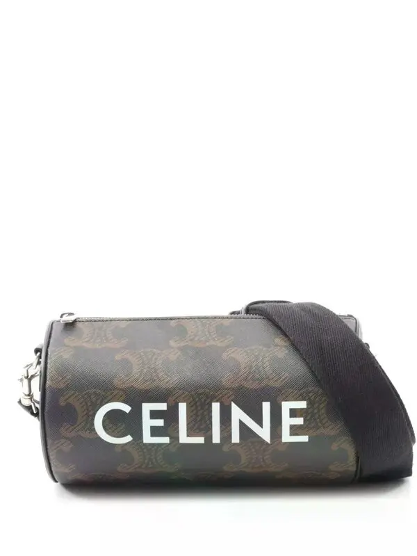Celine 2010s Triomphe Shoulder Bag - Black