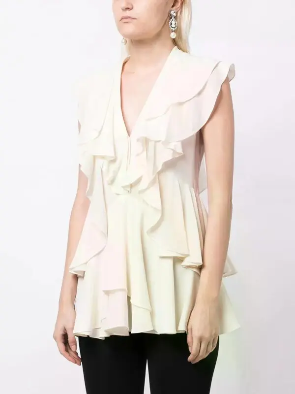 Alexander McQueen Silk Ruffled Blouse