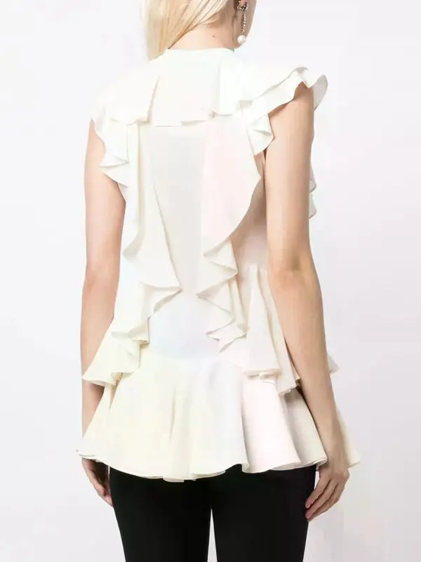 Alexander McQueen Silk Ruffled Blouse