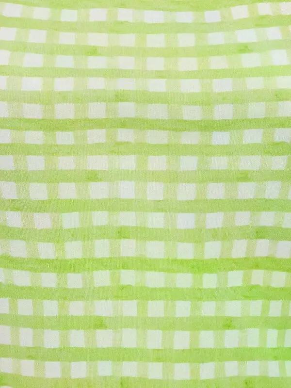 Jacquemus Nodi Check-print Knotted Bodysuit - Green