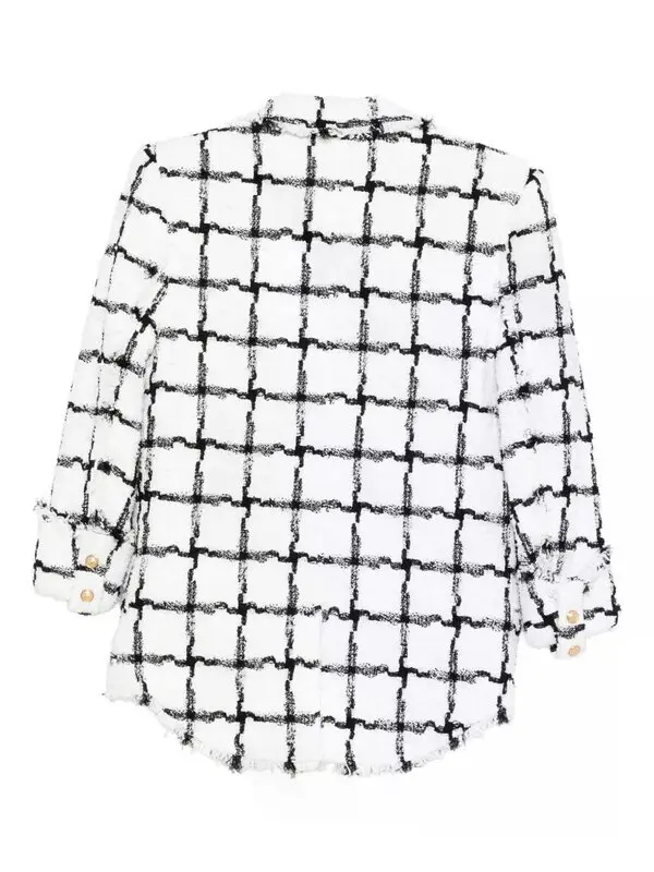 Balmain Grid-pattern Buttoned Jacket