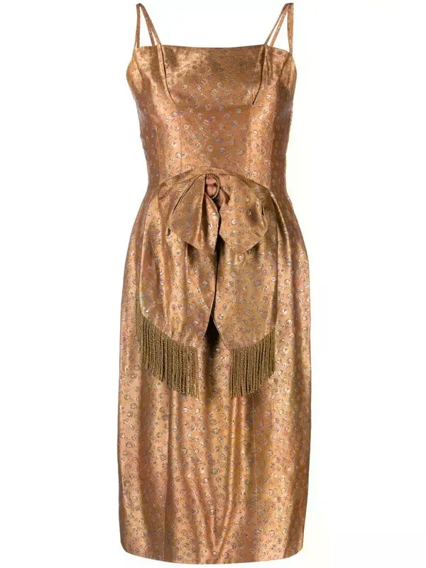 A.N.G.E.L.O. VINTAGE CULT 1950s Patterned-jacquard Silk Dress