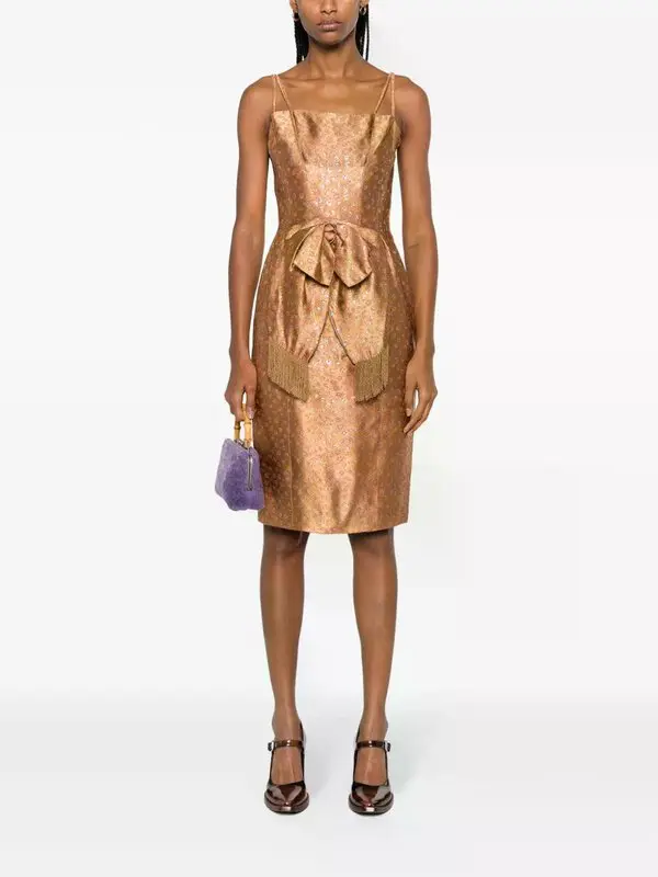 A.N.G.E.L.O. VINTAGE CULT 1950s Patterned-jacquard Silk Dress