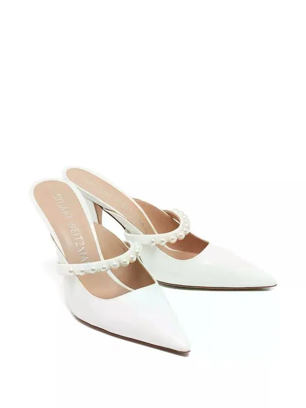STUART WEITZMAN 110mm Pearl-strap Pointed-toe Mules