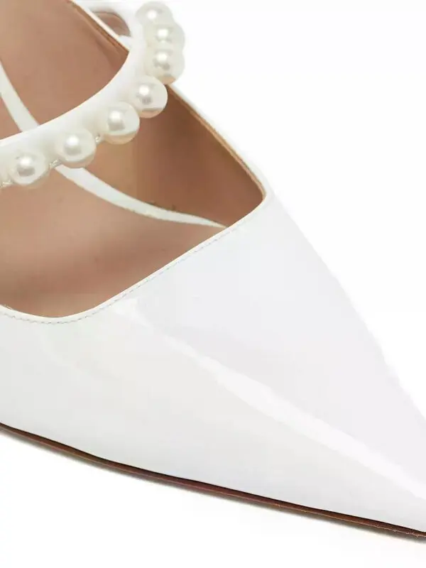 STUART WEITZMAN 110mm Pearl-strap Pointed-toe Mules