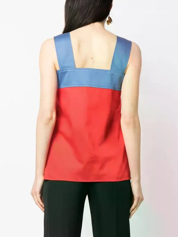 Saint Laurent Pre-owned 1970s Colour-block Sleeveless Blouse